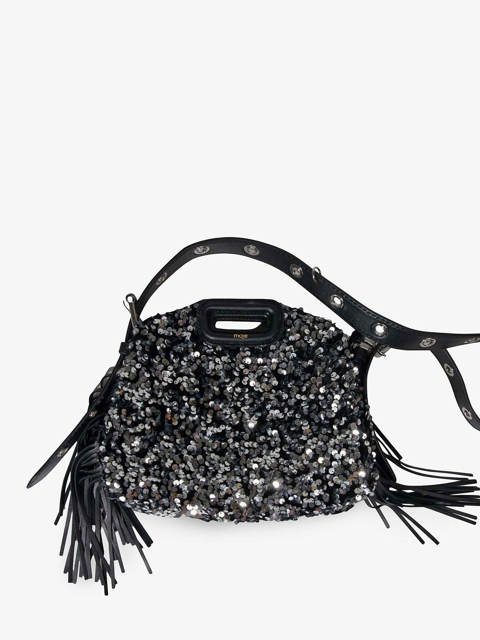 MAJE Miss M Mini Sequin-Embellished Leather Shoulder Bag | Endource