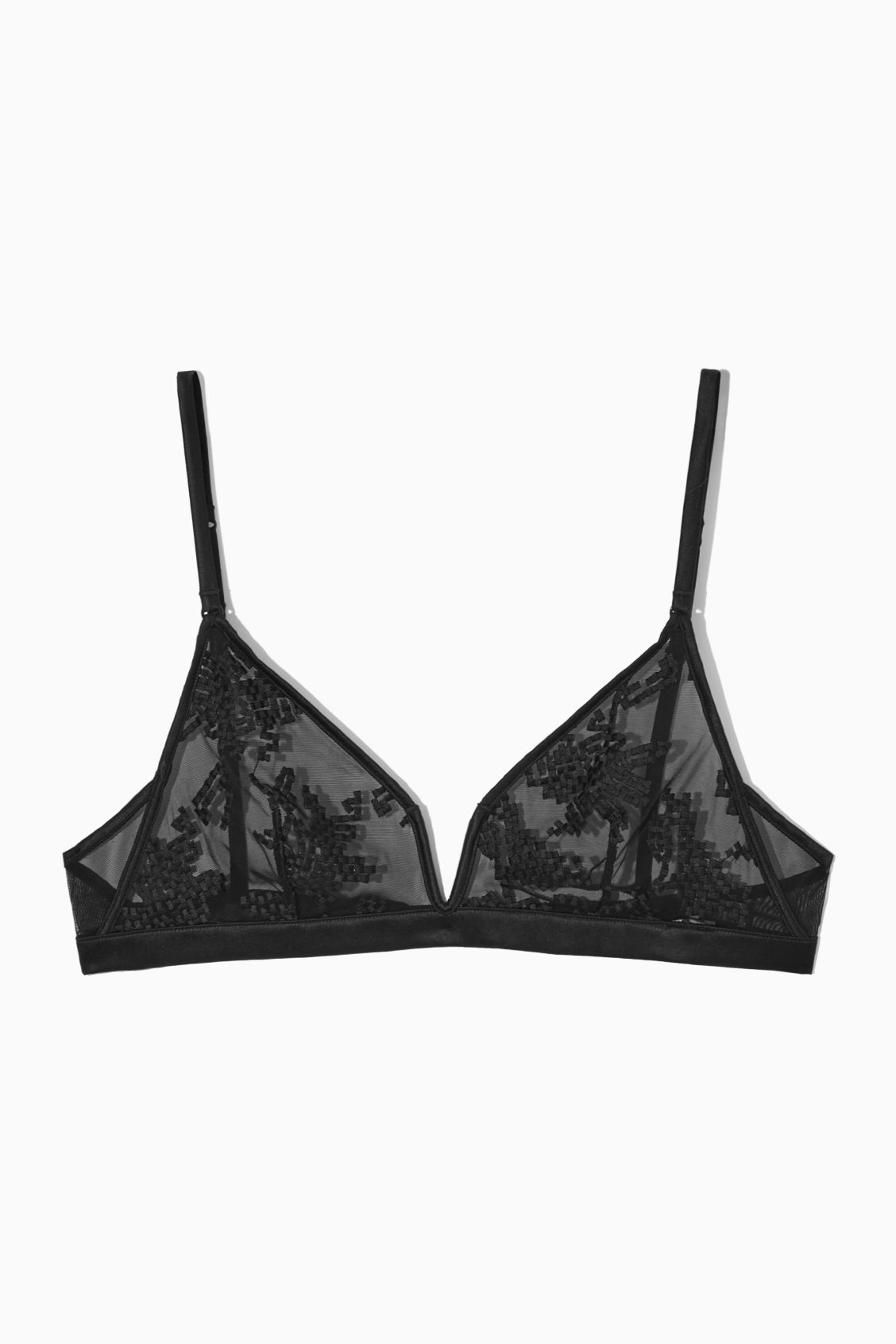 Cos Embroidered Mesh Triangle Bra Endource